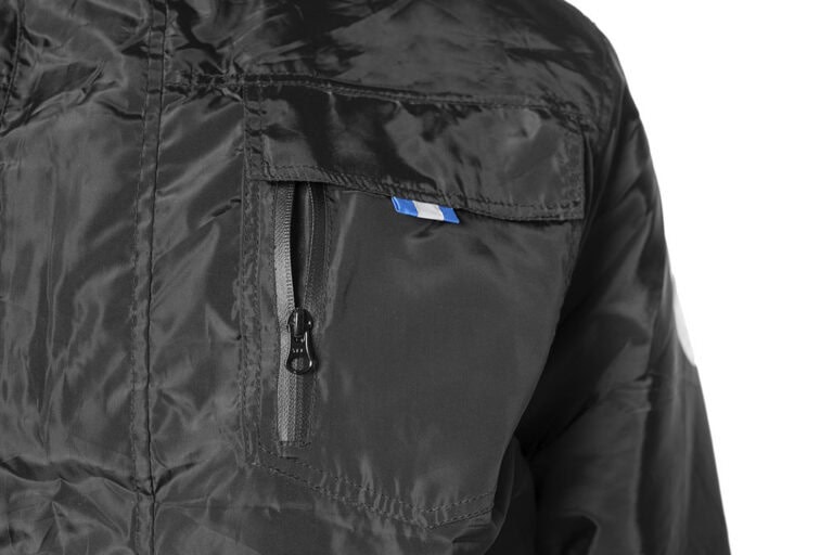 Black tactical jacket with zip-off hood and IPA logos - Metal Badge